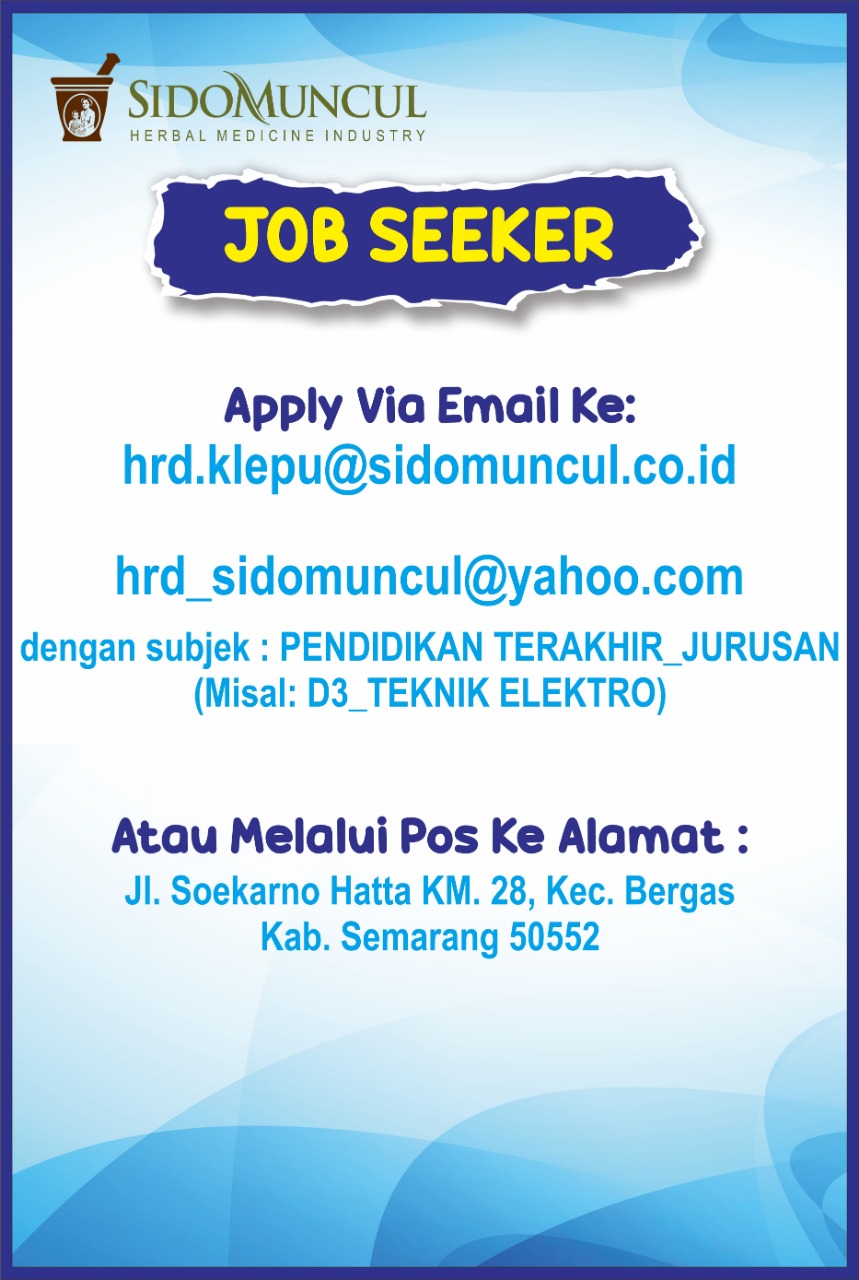 Informasi Lowongan Kerja Quality Control di PT Sido Muncul - Gizi Unimus Informasi Lowongan Kerja Quality Control di PT Sido Muncul - Gizi Unimus